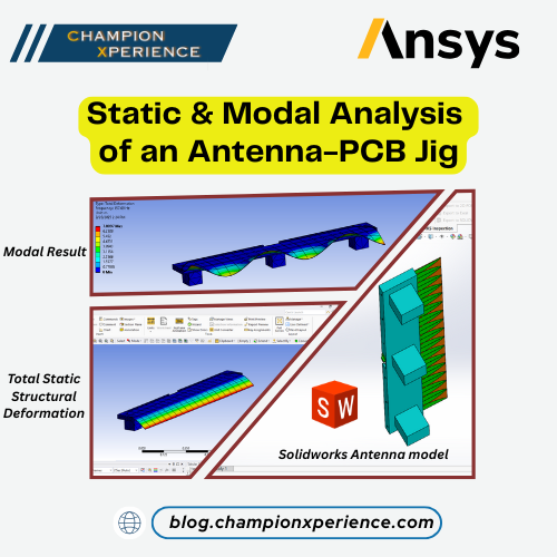 Static & Modal Analysis of an Antenna-PCB Jig in ANSYS - ChampionXperience